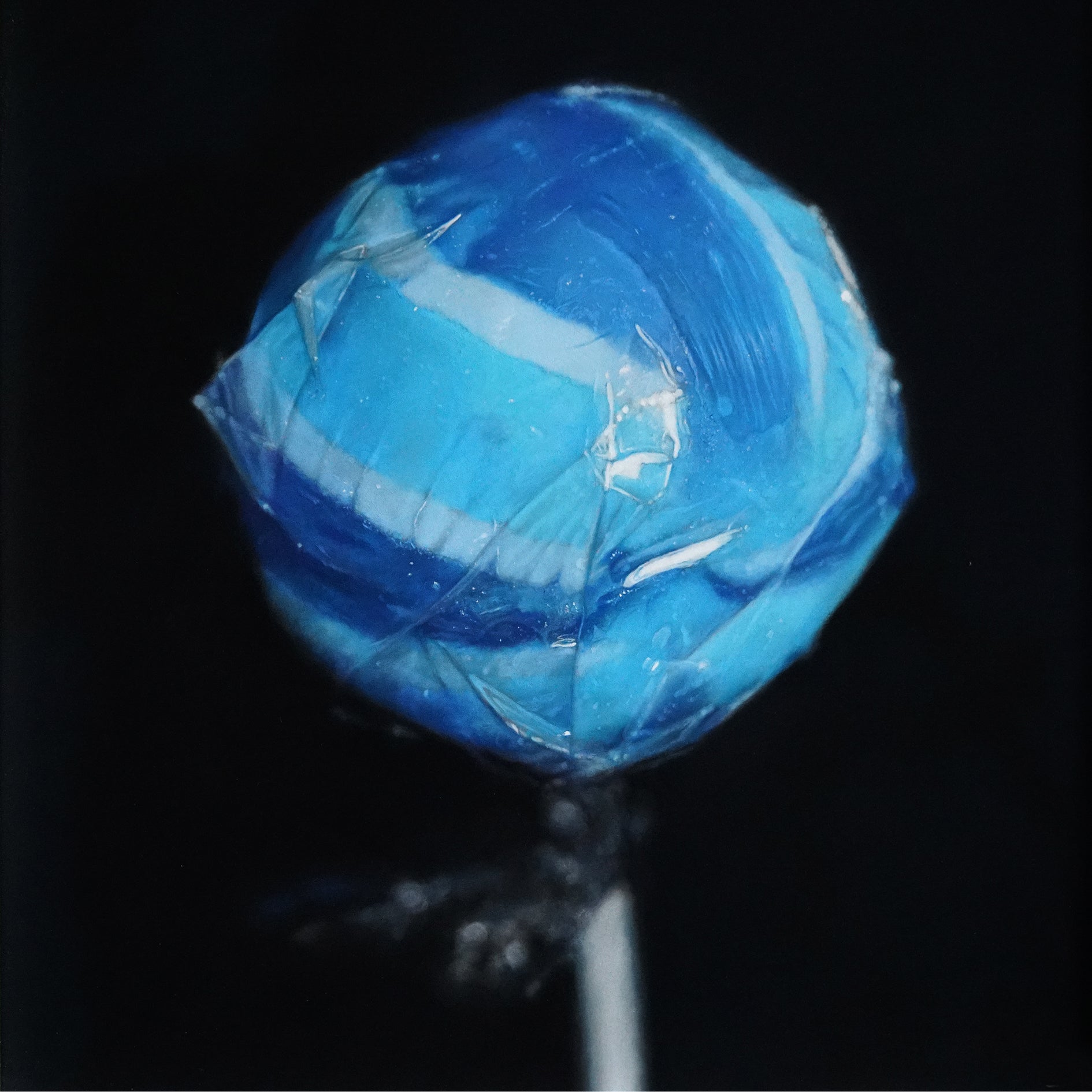 Blue Stripe Lolly Painting | original work - Ian Rawling at Artifex
