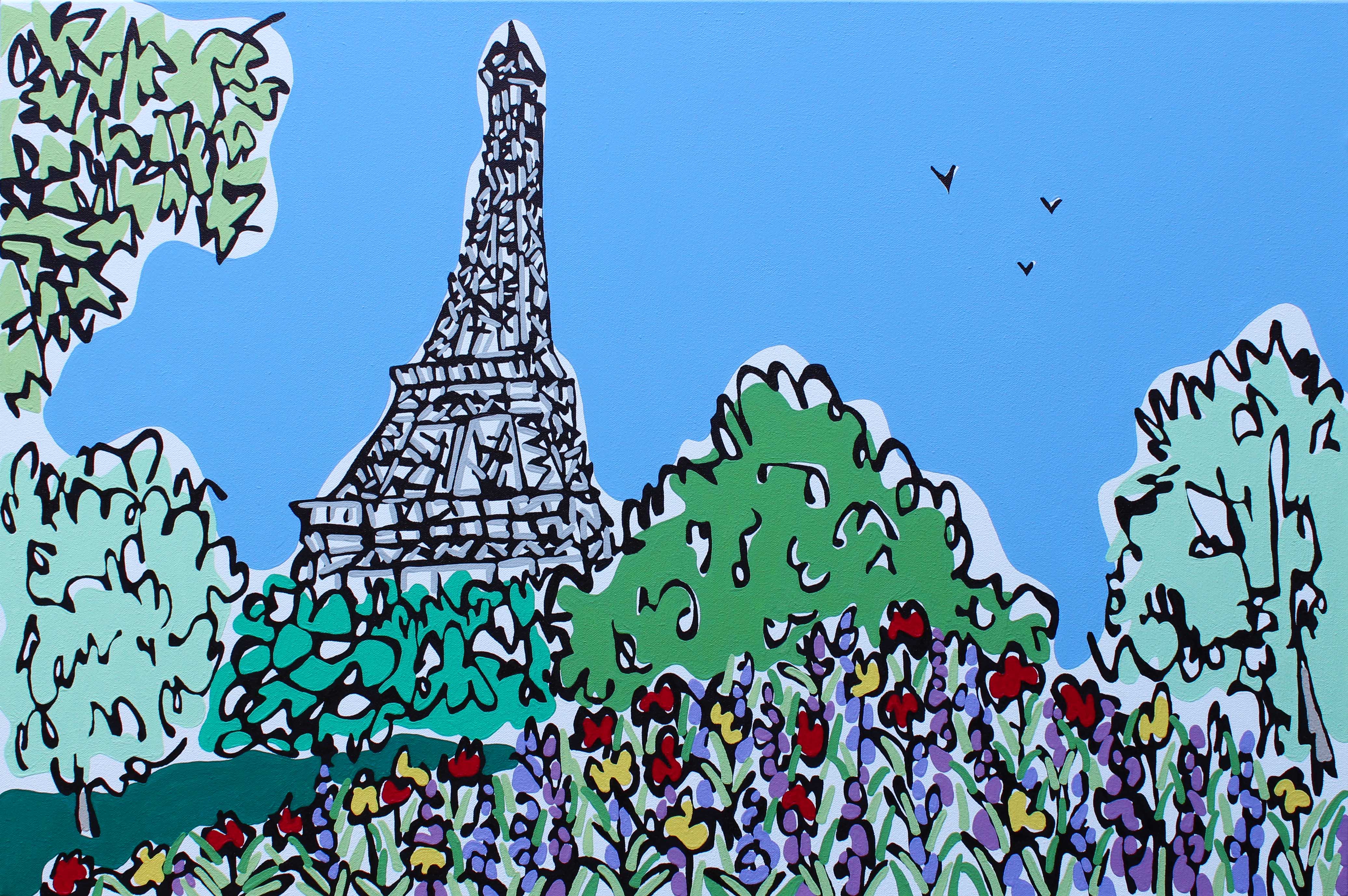 Eiffel Tower in Spring Painting | original work - Rachel Tighe at Artifex